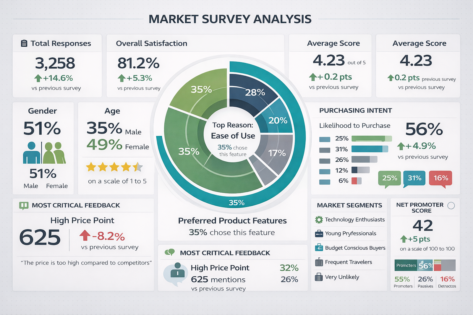 Market Survey Analysis Dashboard Overview